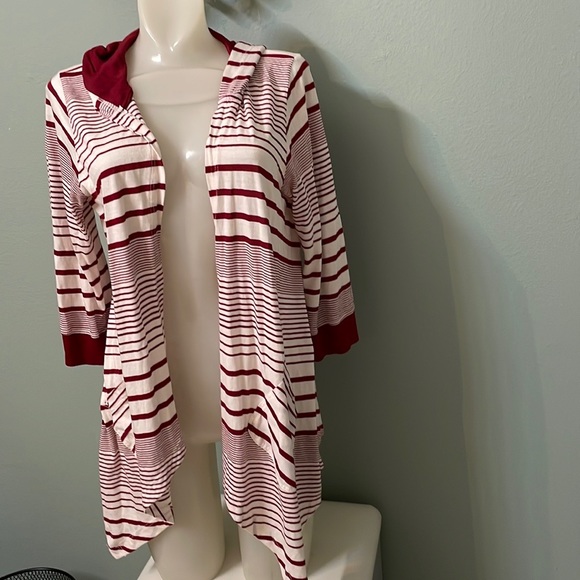 Democracy | Sweaters | Democracy Red White Strip Knit Cardigan | Poshmark